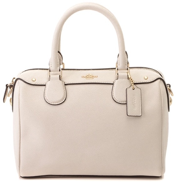 Coach | Bags | Coach Bennett Satchel Ivory Pebbled Leather Bag With ...
